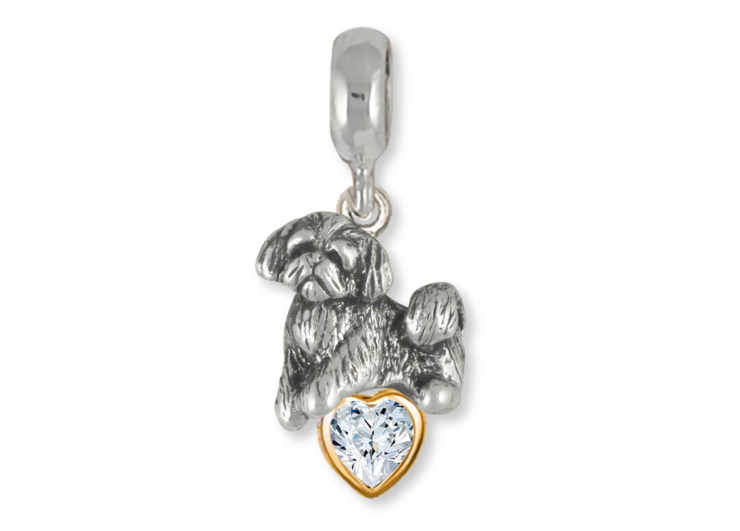 Shih Tzu Jewelry Shih Tzu Slide Charm Handmade Sterling Silver Dog ...