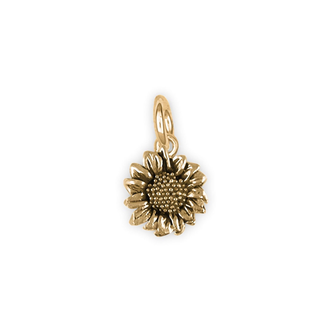 Sunflower Jewelry 14k Gold Handmade Sunflower Charm SFTX1-CG - Etsy