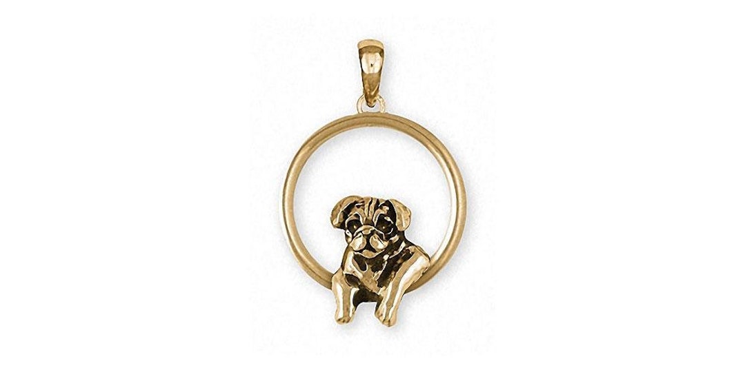 Mops Schmuck 14k Gold Handgefertigter Hund Anhänger PG46-PG - Etsy.de