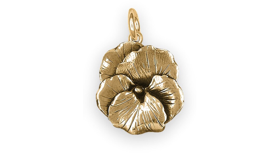 Pansy Flower Jewelry 14k Gold Handmade Pansy Charm PSY1-CG - Etsy