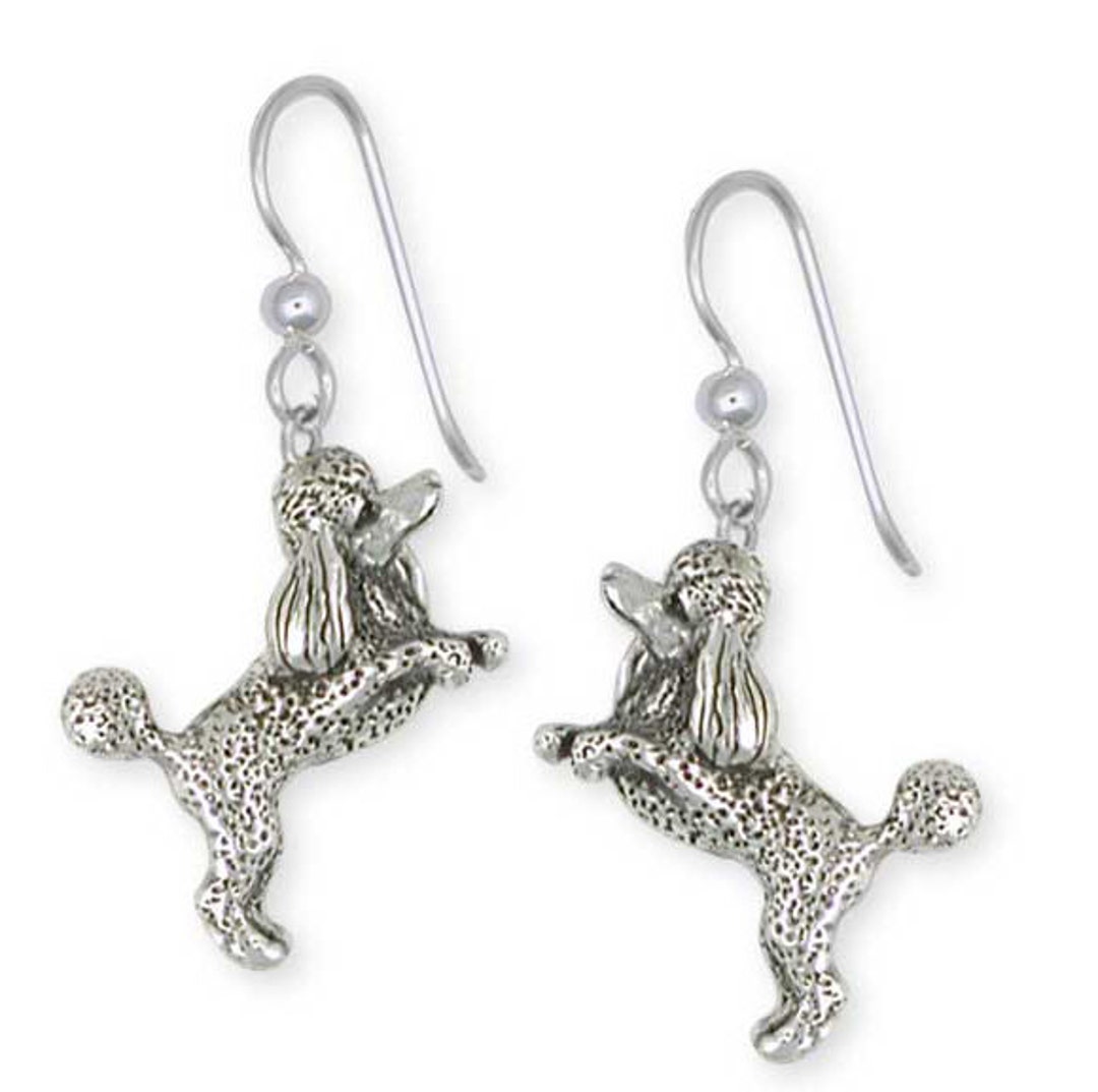 Poodle Earrings Solid Sterling Silver Poodle Jewelry PD58-E - Etsy