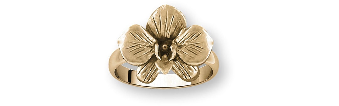 Orchid Ring 14K Gold Vermeil Handmade Flower Jewelry Custom Size Orchid ...