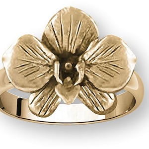 Orchid Ring 14K Gold Vermeil Handmade Flower Jewelry Custom Size Orchid ...