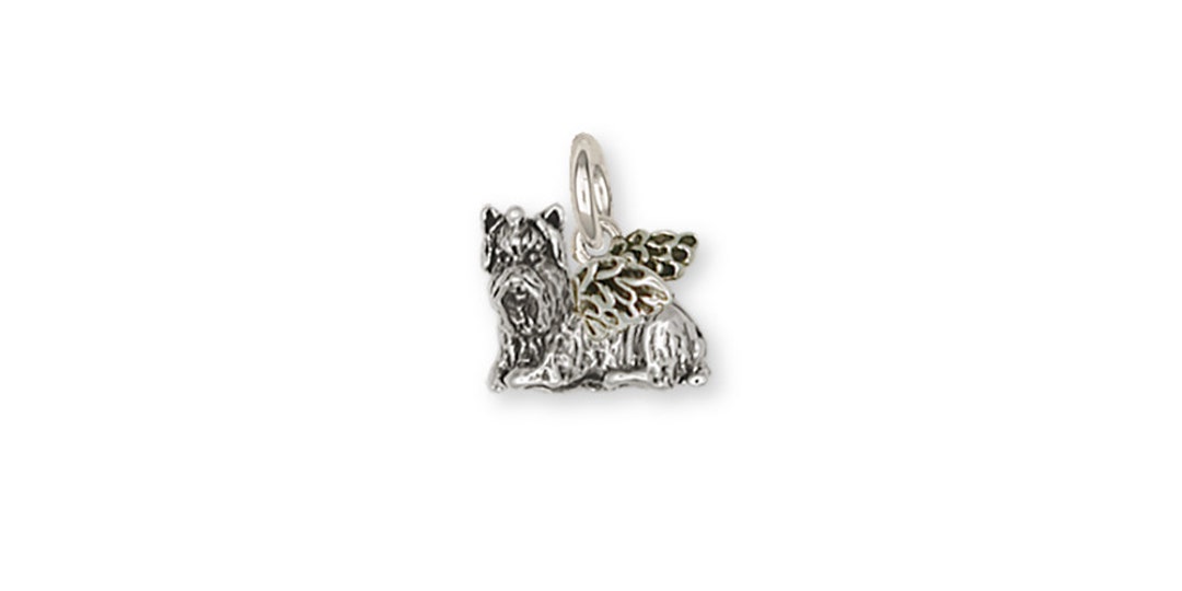 Yorkie Yorkshire Terrier Angel Charm Jewelry Sterling Silver Yorkie ...