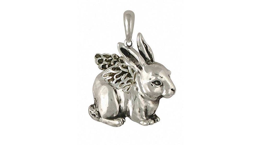 Rabbit Jewelry Rabbit Angel Pendant Jewelry Sterling Silver Handmade ...