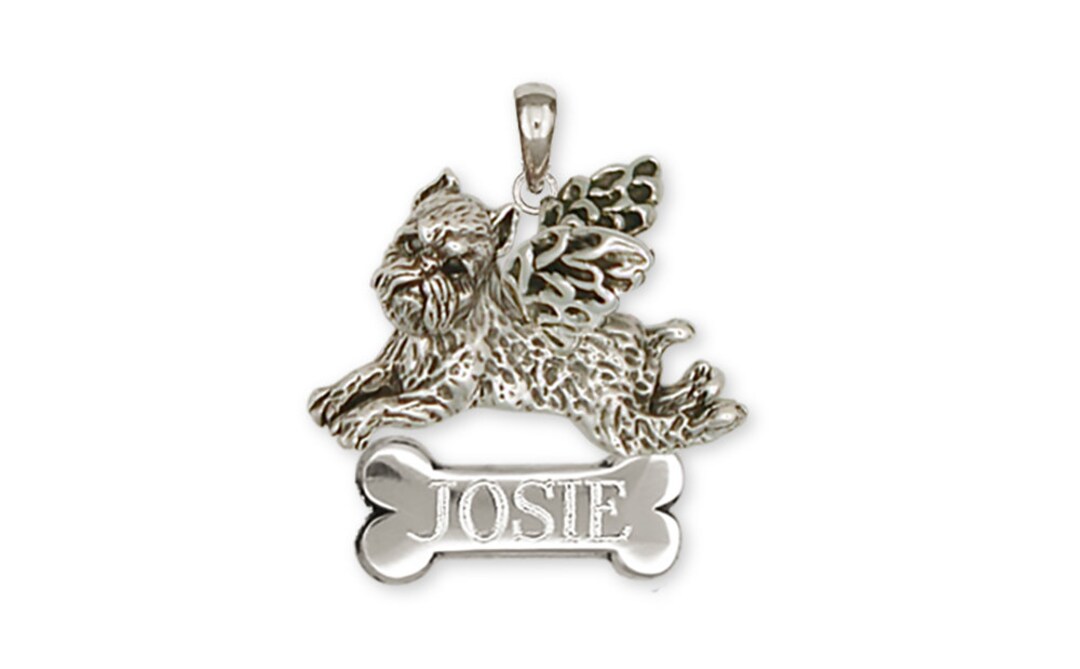 Bruselas Griffon Angel Colgante Personalizado Plata de Ley Joyería de ...
