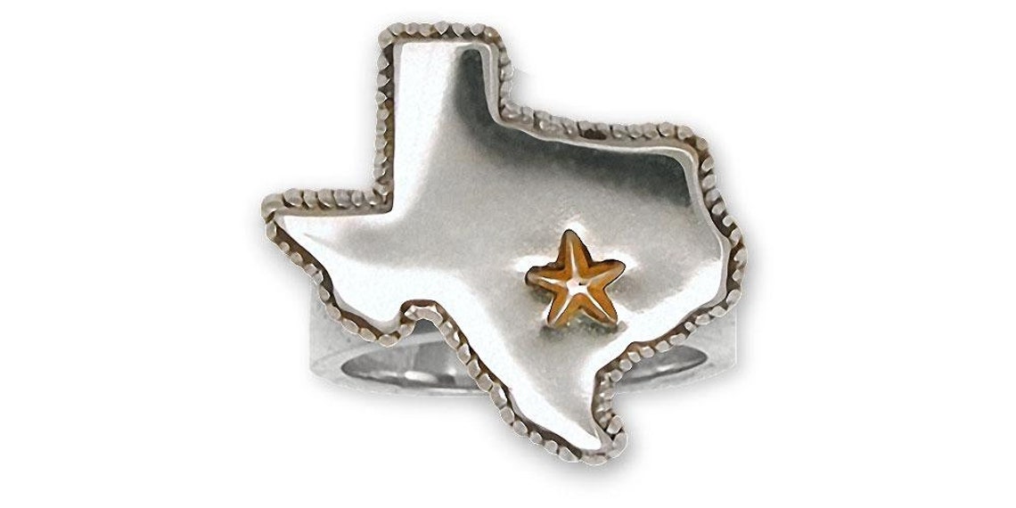 Texas Jewelry State Of Texas Ring Jewelry Sterling Silver - Etsy España