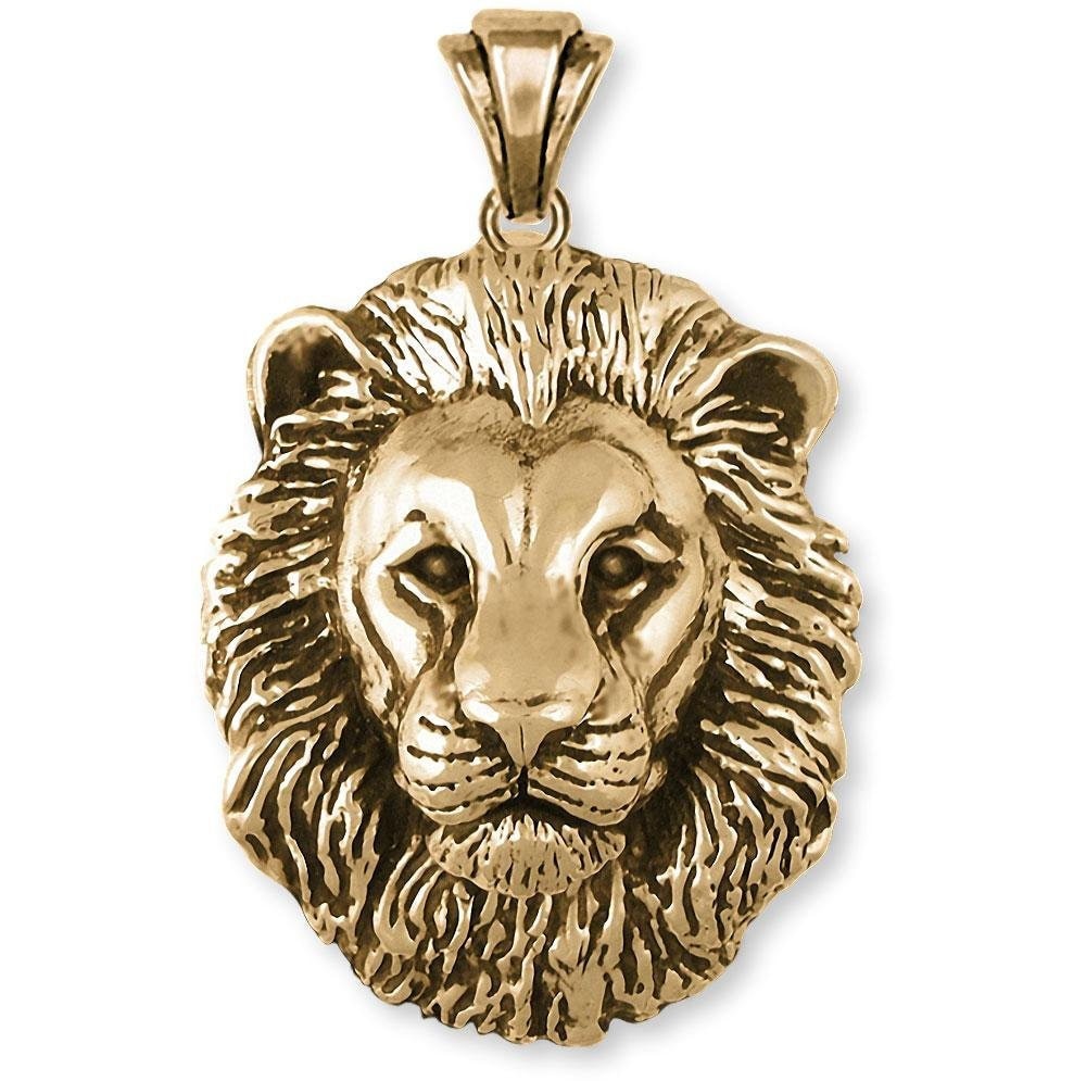 Lion Jewelry Lion Pendant Jewelry 14k Gold Handmade Lion Pendant LI1-PG ...