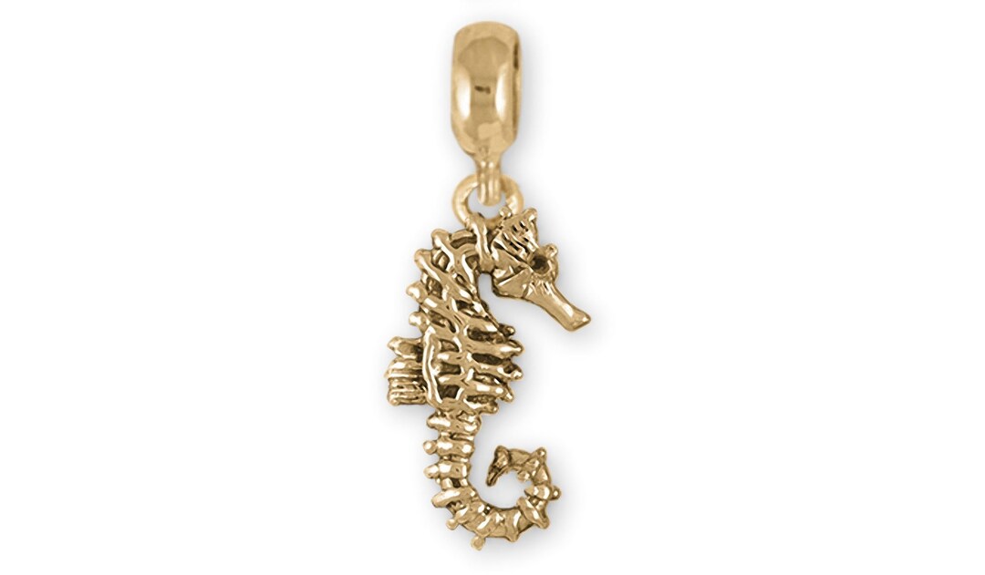 Seahorse Pandora Jewelry 14k Gold Handmade Sea Horse Charm Slide This ...