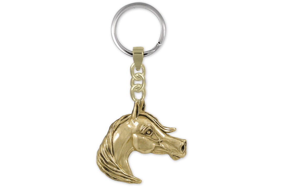 Arabian Horse Key Ring Yellow Bronze Handmade Arabian Horse Jewelry ...