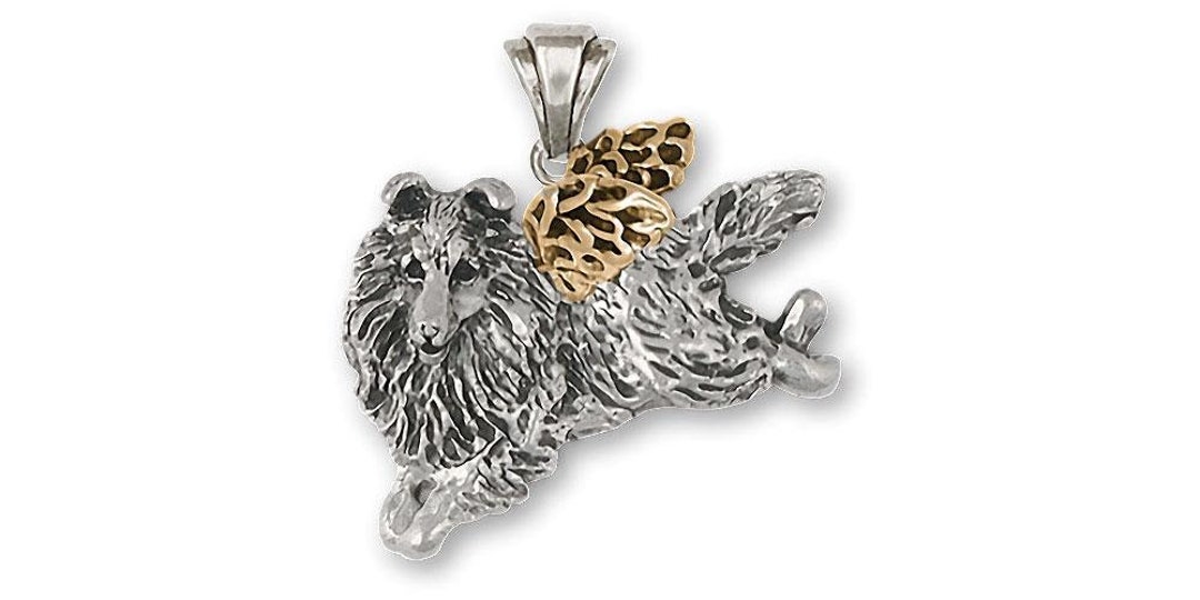 Sheltie Jewelry Sheltie Angel Pendant Jewelry Silver and 14k Gold ...