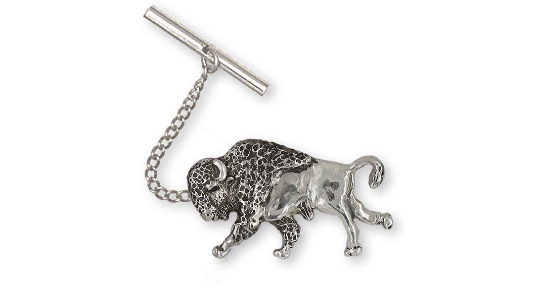 Bison Tie Tack Sterling Silver Handmade Buffalo and Bison Jewelry UBS1 ...