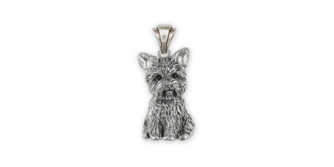 Yorkie Jewelry Sterling Silver Handmade Yorkshire Terrier Pendant ...