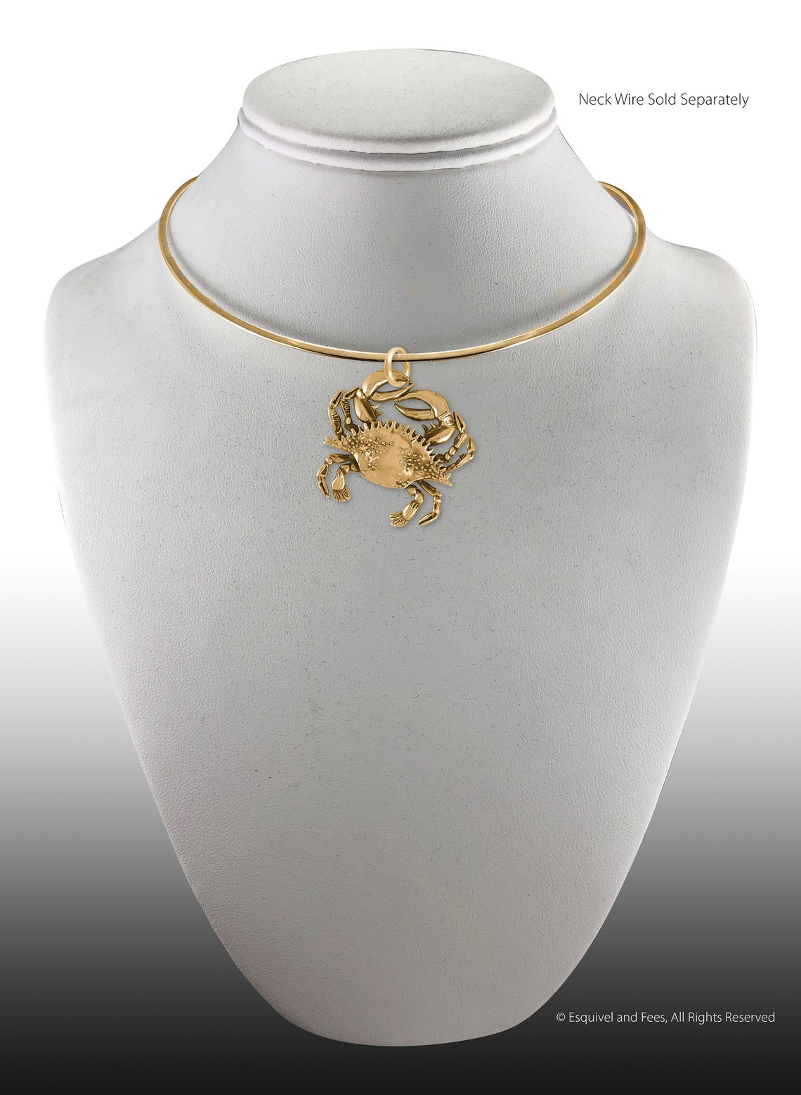 Crab Jewelry 14k Gold Handmade Crab Pendant CRB2-PG - Etsy
