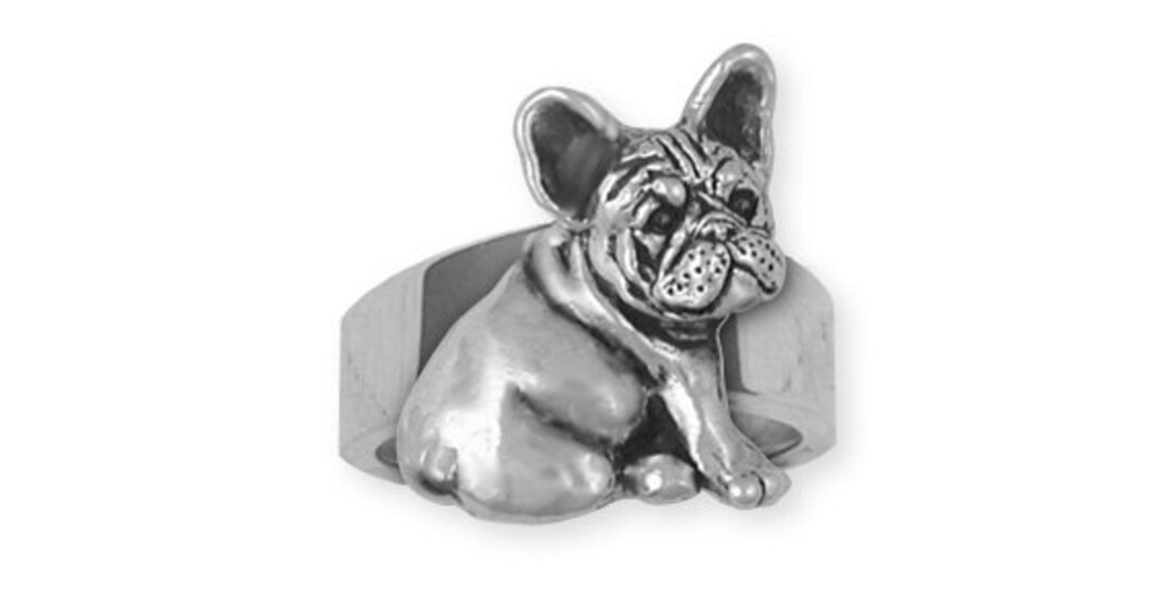 French Bulldog Jewelry Sterling Silver French Bulldog Frenchie Ring ...