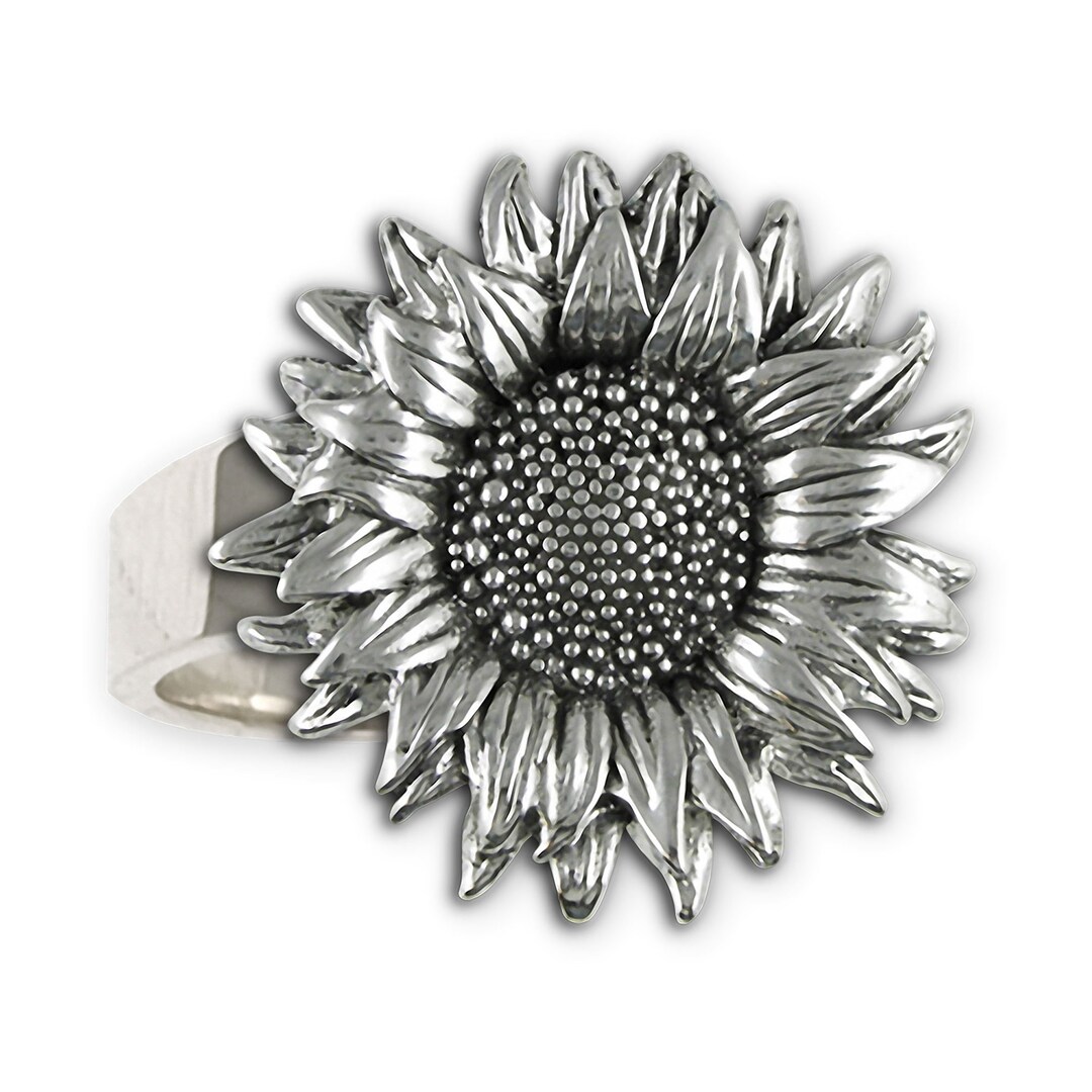 Sunflower Jewelry Sterling Silver Handmade Sunflower Ring SFTX6-R - Etsy