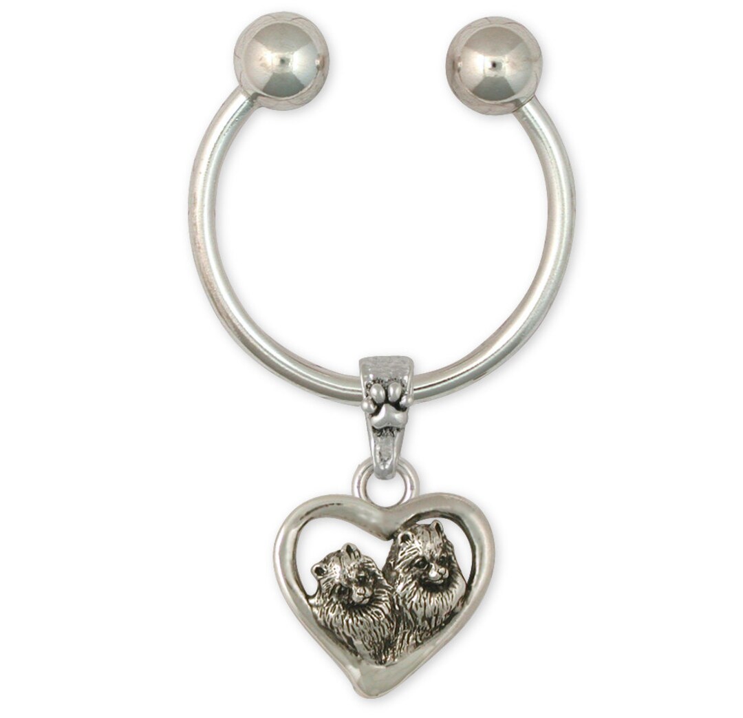 Pomeranian Jewelry Pomeranian Key Ring Handmade Sterling Silver Dog ...