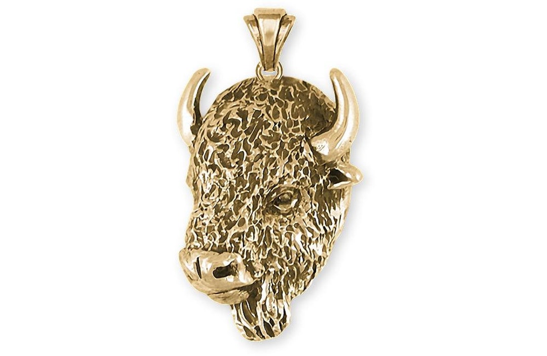 Bison Jewelry Buffalo Pendant Jewelry 14k Gold Handmade Bison Pendant ...