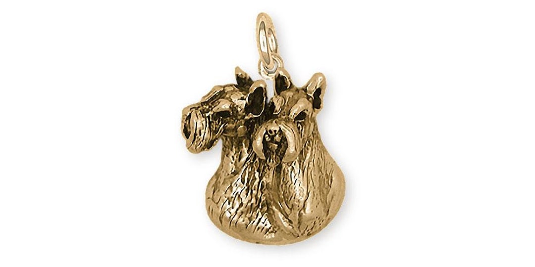 Schnauzer Jewelry Double Schnauzer Charm Jewelry 14k Gold Handmade ...