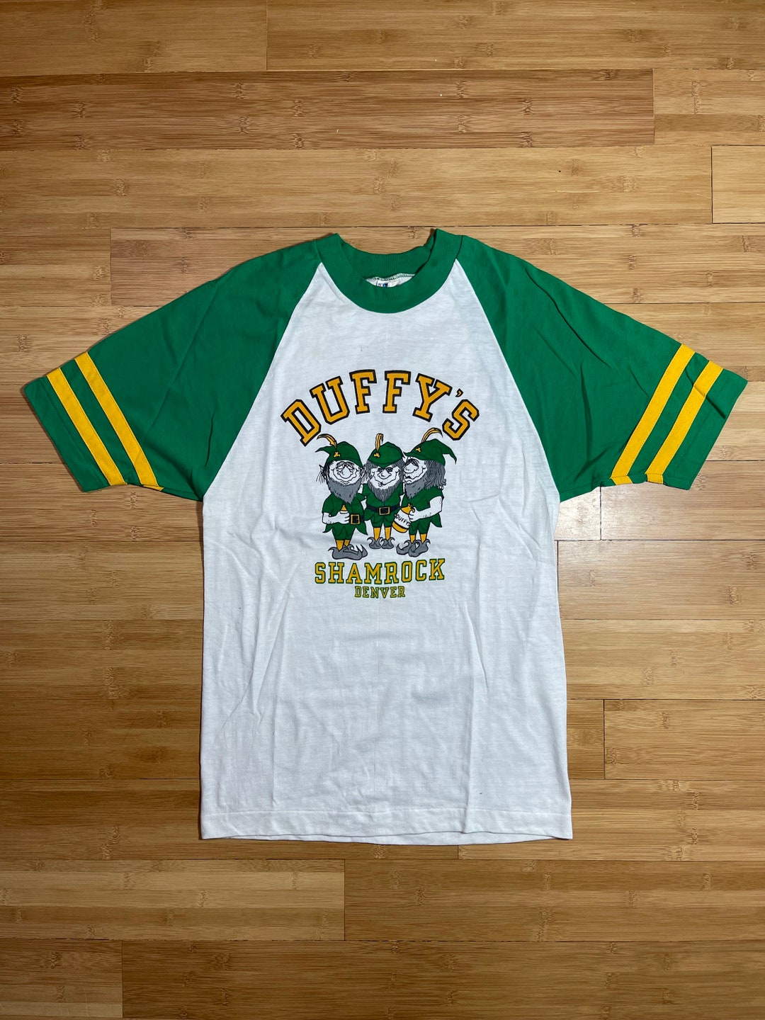 70s / 80s Duffys Shamrock Baseball Style Tee Champion Blue Bar Jersey ...