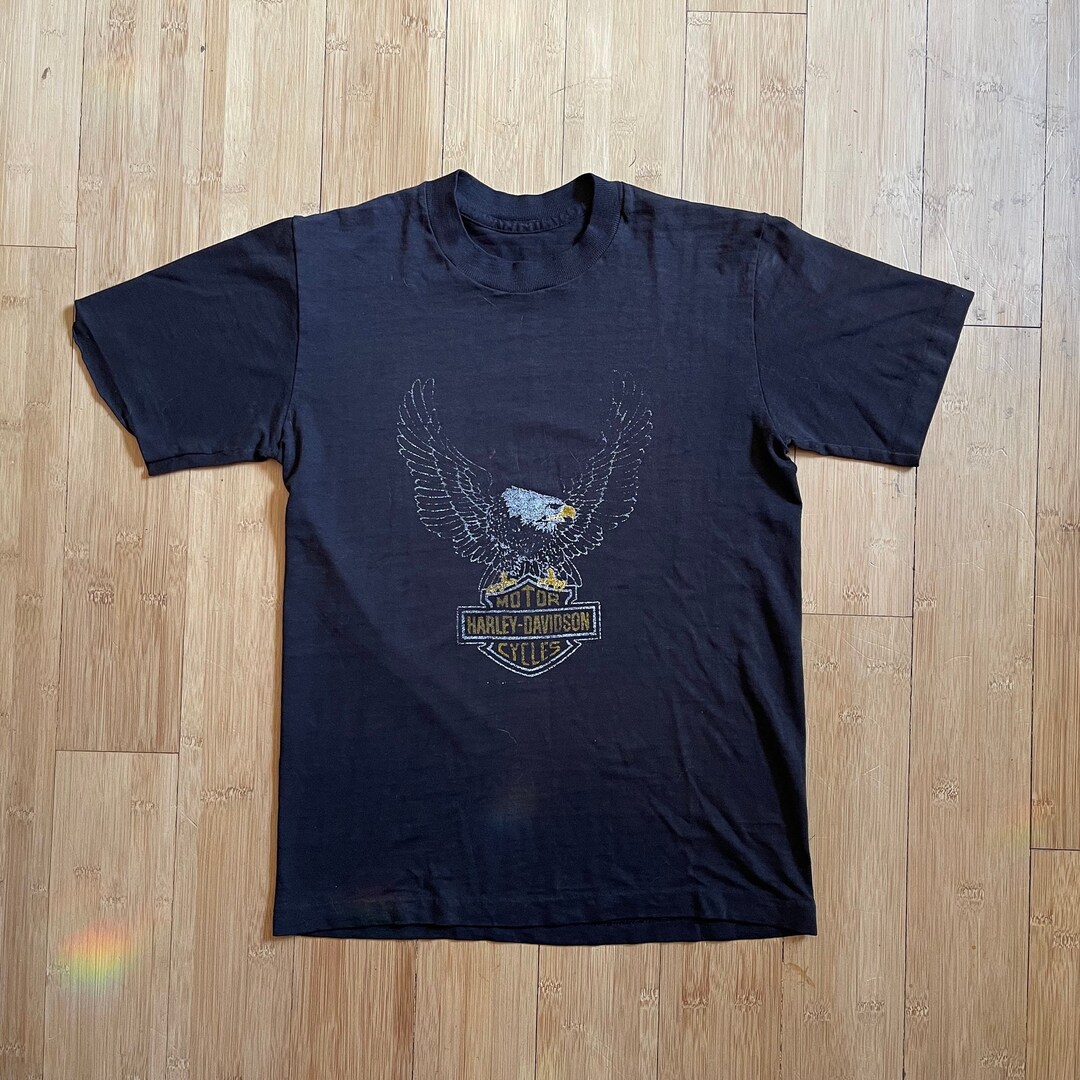 Vintage 80’s Harley Davidson ‘eagle Crest’ T-shirt 50/50 Size Medium - Etsy