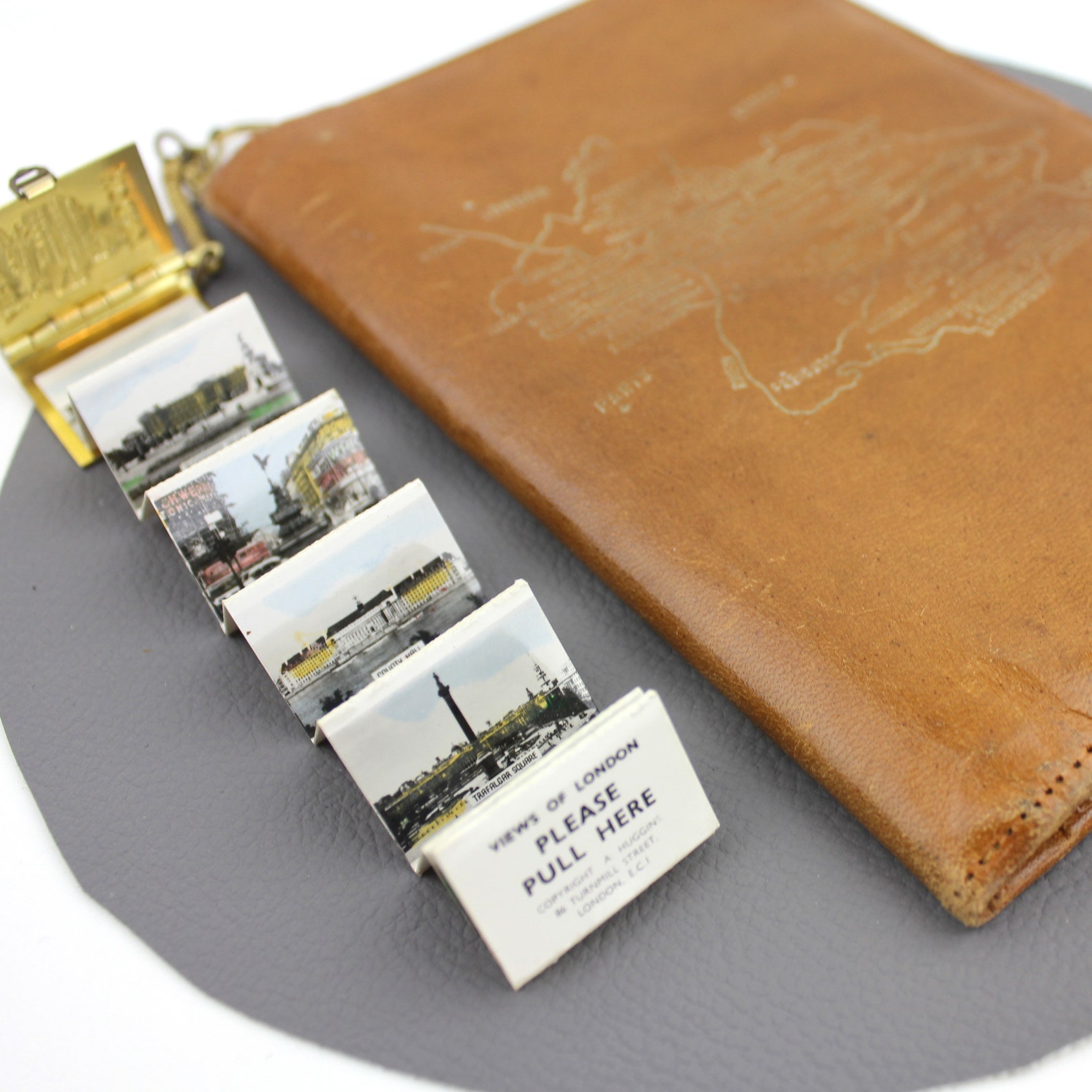 Germany Brown Leather Passport Wallet / Brown Leather Wallet / Map of ...