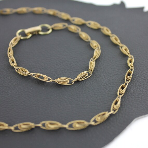 Gold Paperclip Style Chain Necklace and Bracelet Set - Etsy
