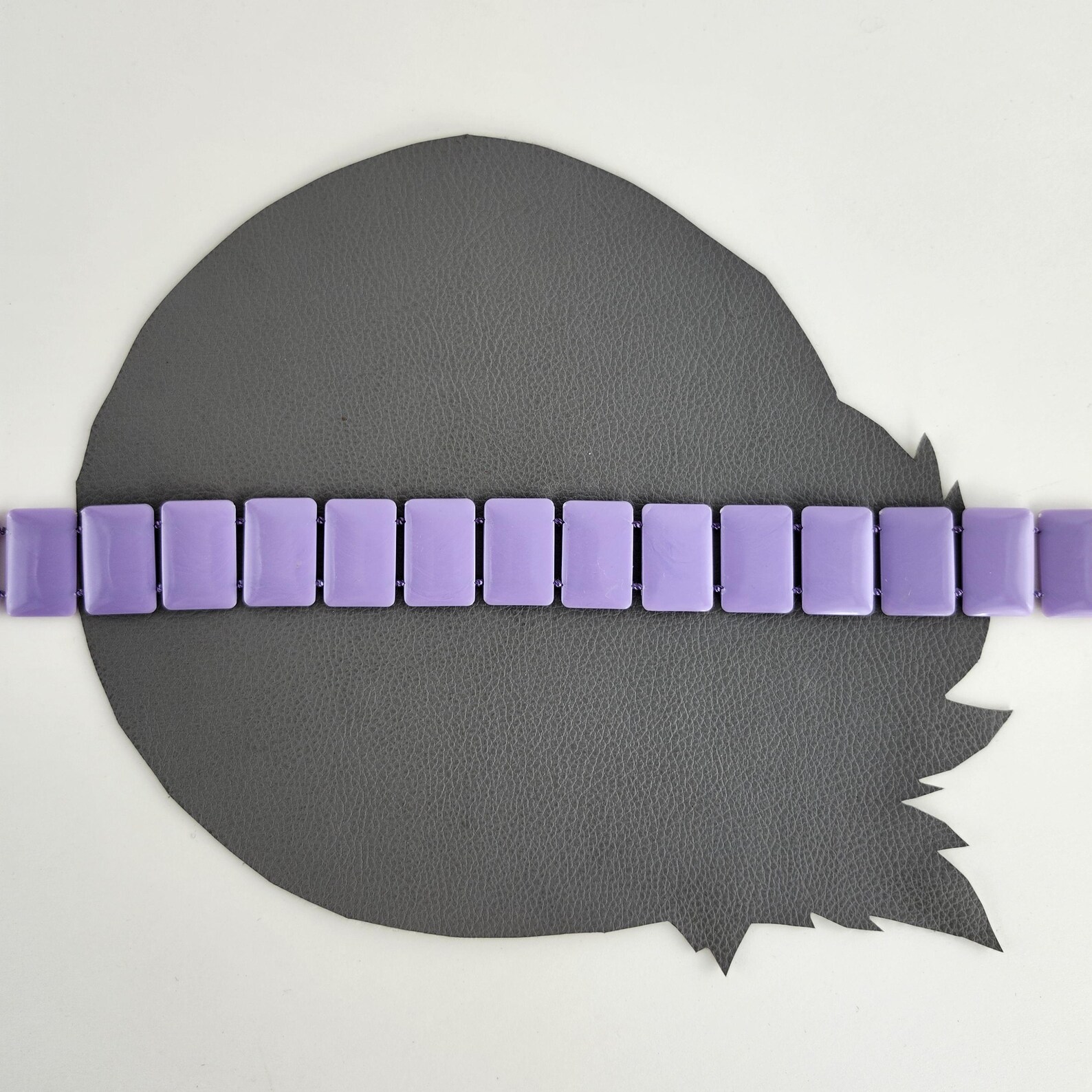 Vintage Lavender Pearlized Plastic Chain Link Belt With Gutos Gold ...