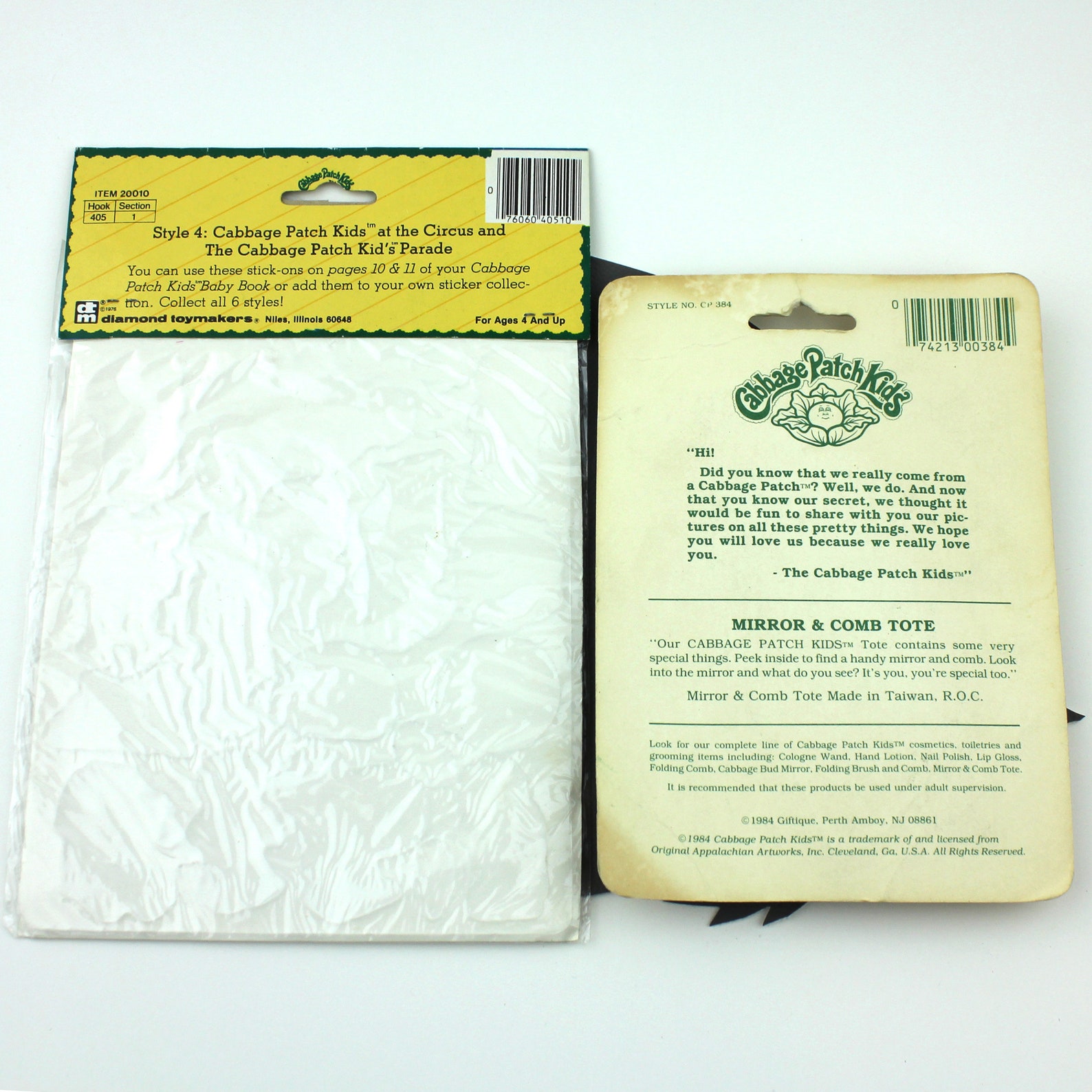 Vintage Cabbage Patch 80s Puffy Stickers & Comb Mirror Set / Cabbage ...