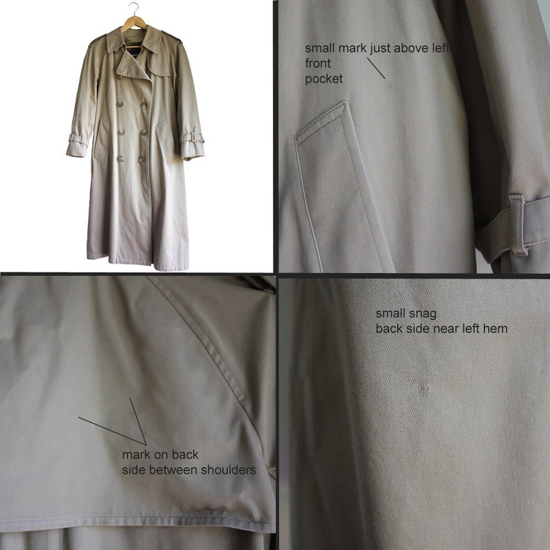 London Fog Womens Classic Trench Rain Overcoat Khaki Tan Camel Size 8 ...