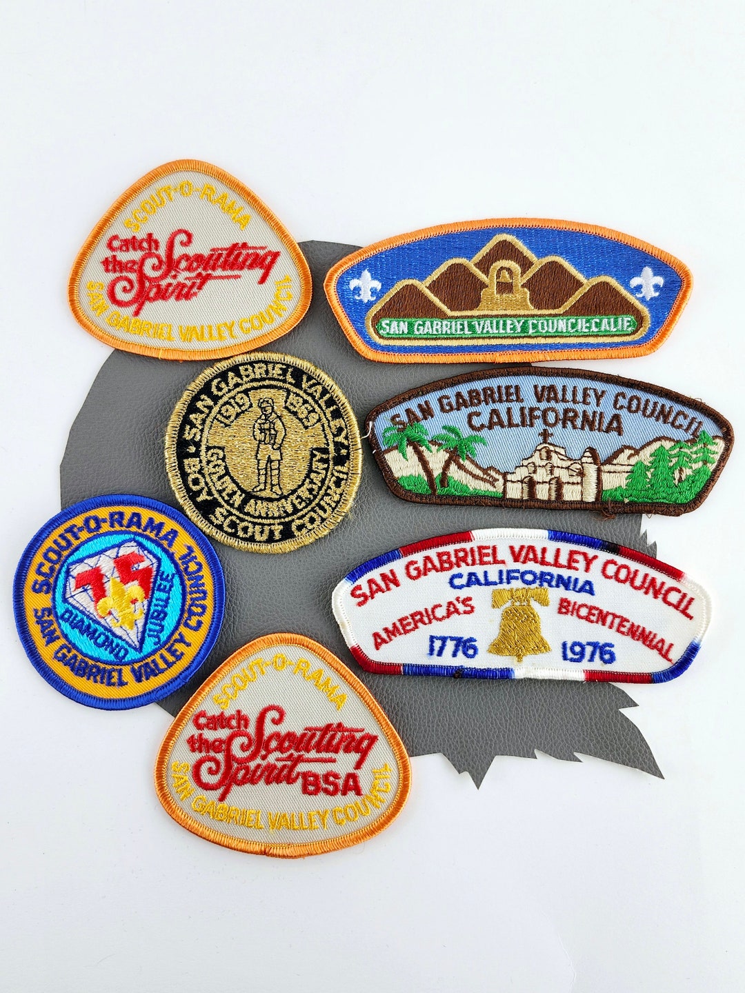Boy Scout Badges Iron on Patches Vintage 80s San Gabriel Valley Council ...