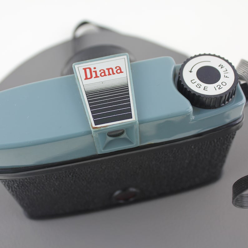 Vintage Diana Camera With Blue & Black Body / 120 Rollfilm and 35 Mm ...