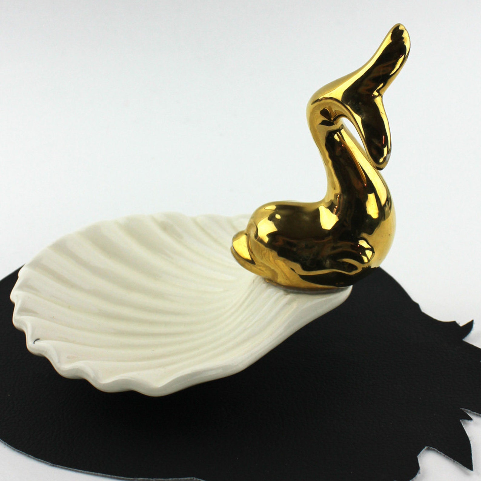 Lucky Golden Fish and Seashell Soap or Jewelry Vintage Dish - Etsy