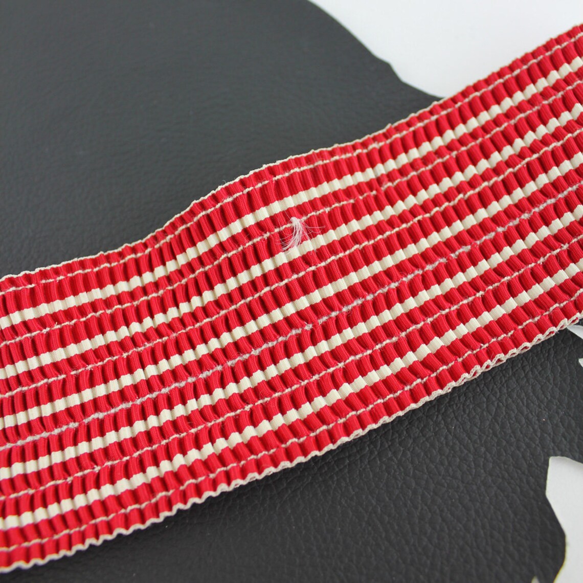 Red & White Stripe Elastic Belt With Plastic Buckle - Etsy