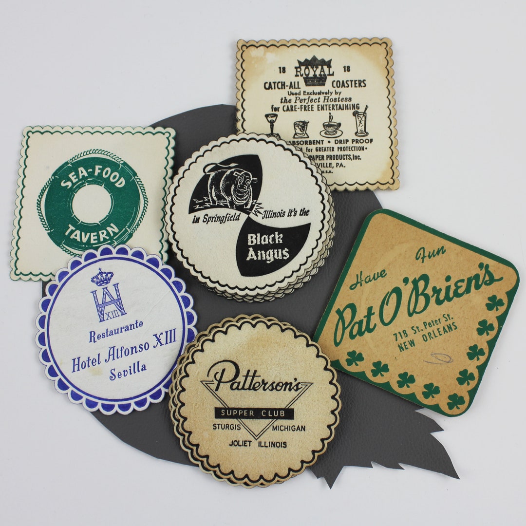 Vintage Lounge Pub Bar Restaurant Paper Coasters / Collectible Bar ...