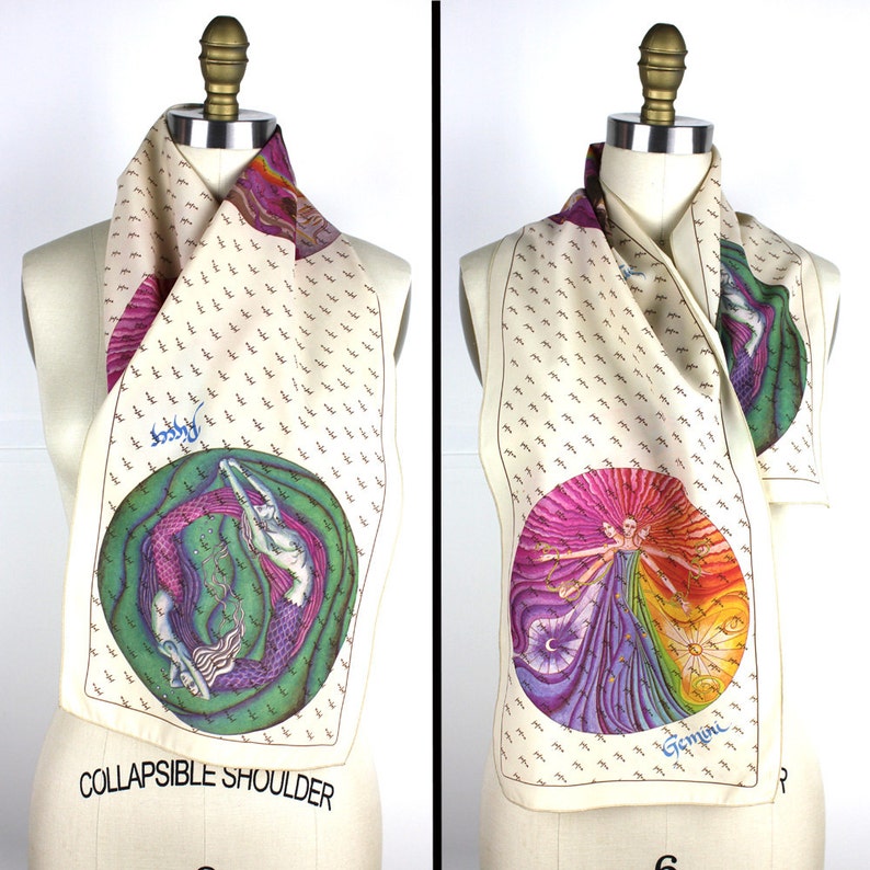 Jafra Astrology Horoscope Scarf Gemini Sagittarius Pisces - Etsy