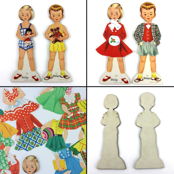 Polly & Peter Vintage Paper Dolls - Etsy
