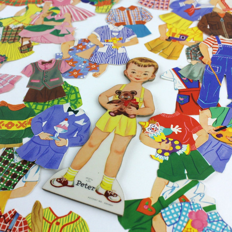 Polly & Peter Vintage Paper Dolls - Etsy UK