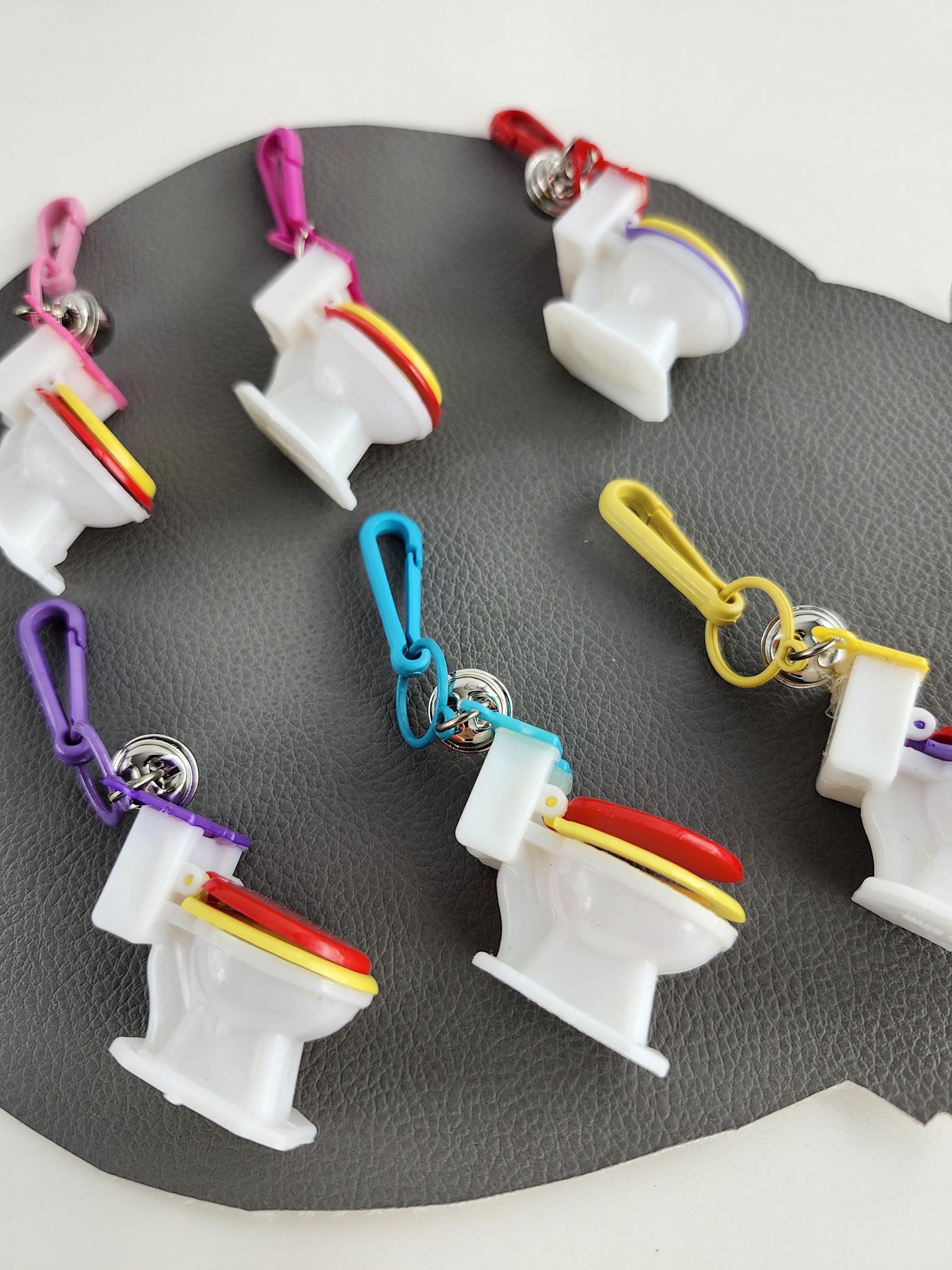 80s Kitsch Plastic Toilet Charm With Bell / Vintage Kids Charm Necklace ...