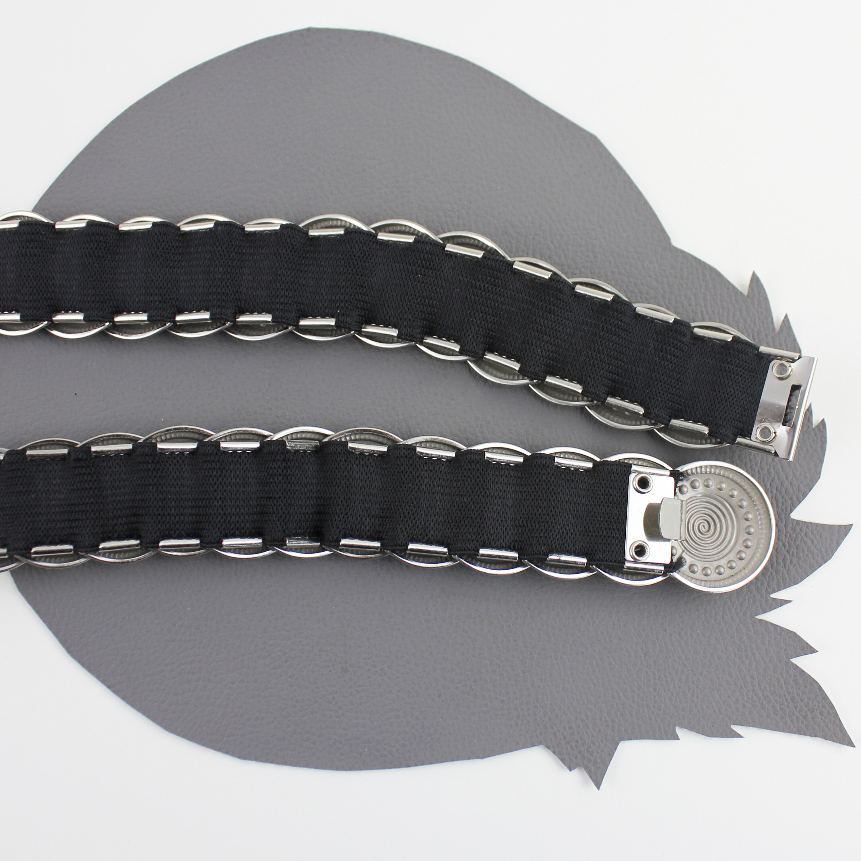 Vintage Silver Circle Scale Metal Elastic Belt Size Small / Medium - Etsy
