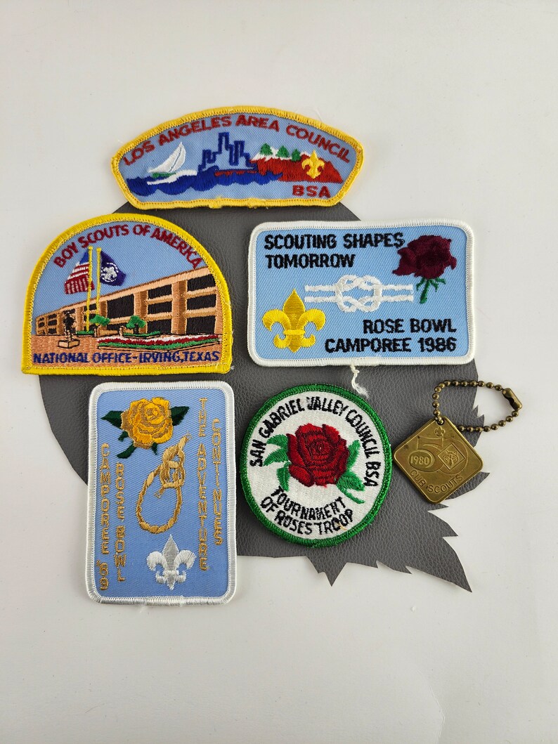 Boy Scout Badges Iron on Patches Vintage 1980s Tournament of Roses ...