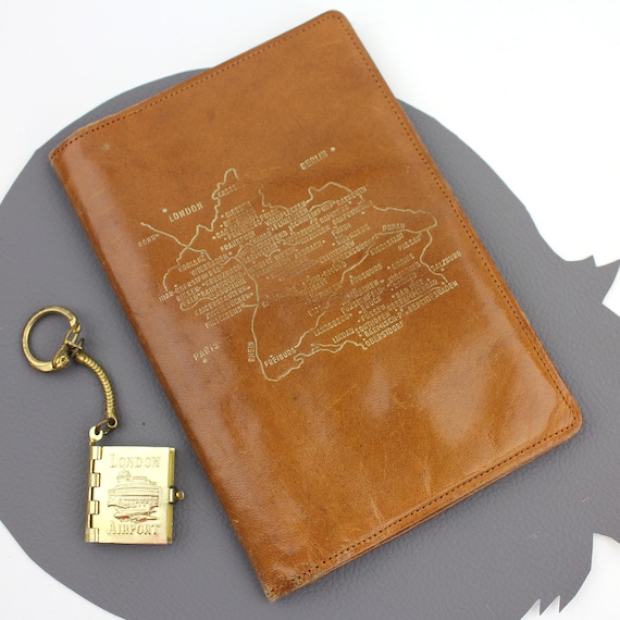 Germany Brown Leather Passport Wallet / Brown Leather Wallet / | Etsy