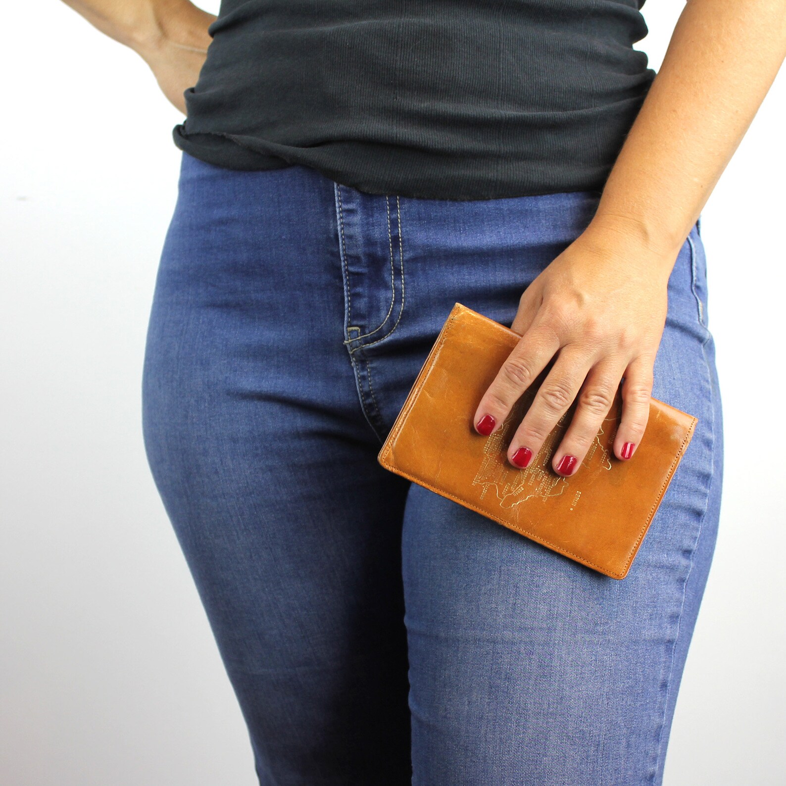 Germany Brown Leather Passport Wallet / Brown Leather Wallet / Map of ...