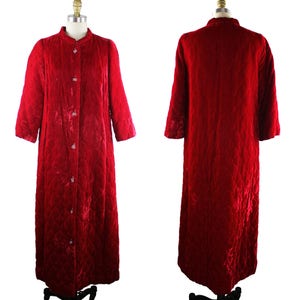 Lustrous Red Polyester Velvet House Coat Robe - Etsy