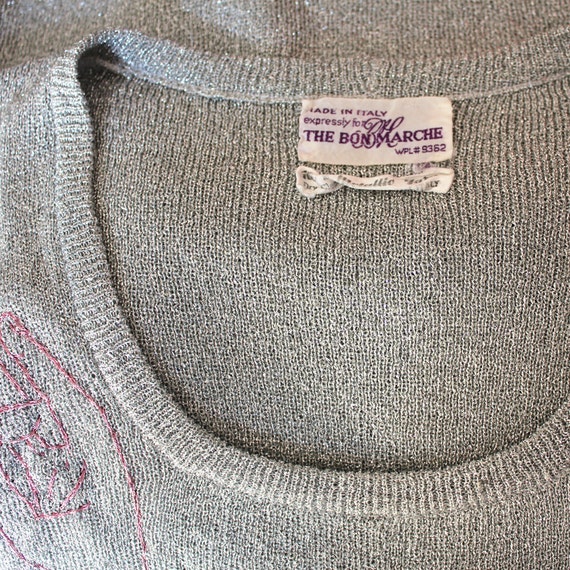 K Sign Language Monogrammed Silver Glitter Sweater Ve… - Gem
