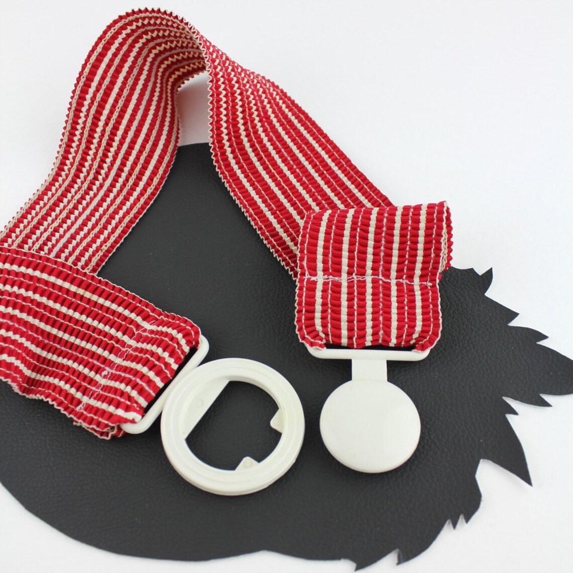 Red & White Stripe Elastic Belt With Plastic Buckle - Etsy