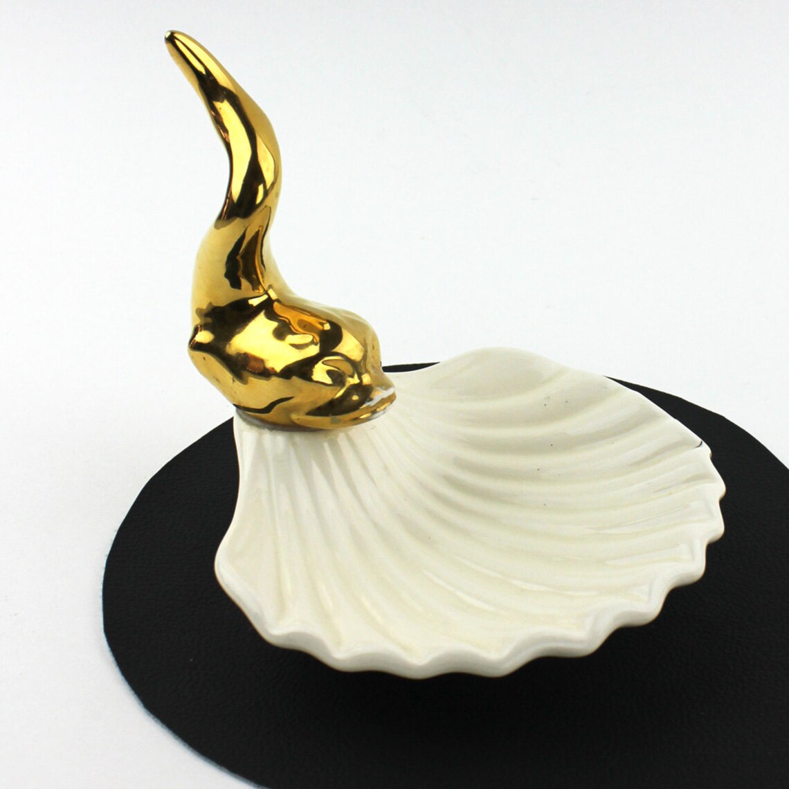 Lucky Golden Fish and Seashell Soap or Jewelry Vintage Dish - Etsy