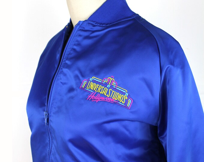 Blue Satin Universal Studios Hollywood Bomber Style Zip up Jacket - Etsy