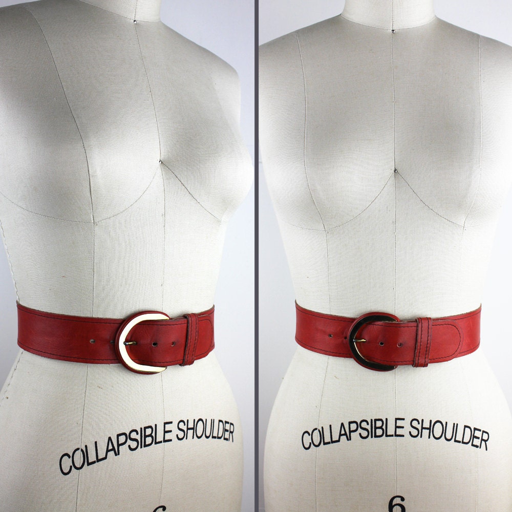 Vintage Rust Orange Distressed Leather Belt Size 30 - Etsy