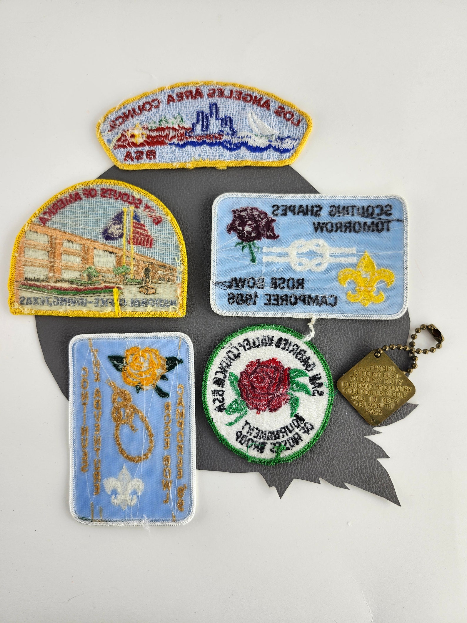 Boy Scout Badges Iron on Patches Vintage 1980s Tournament of Roses ...